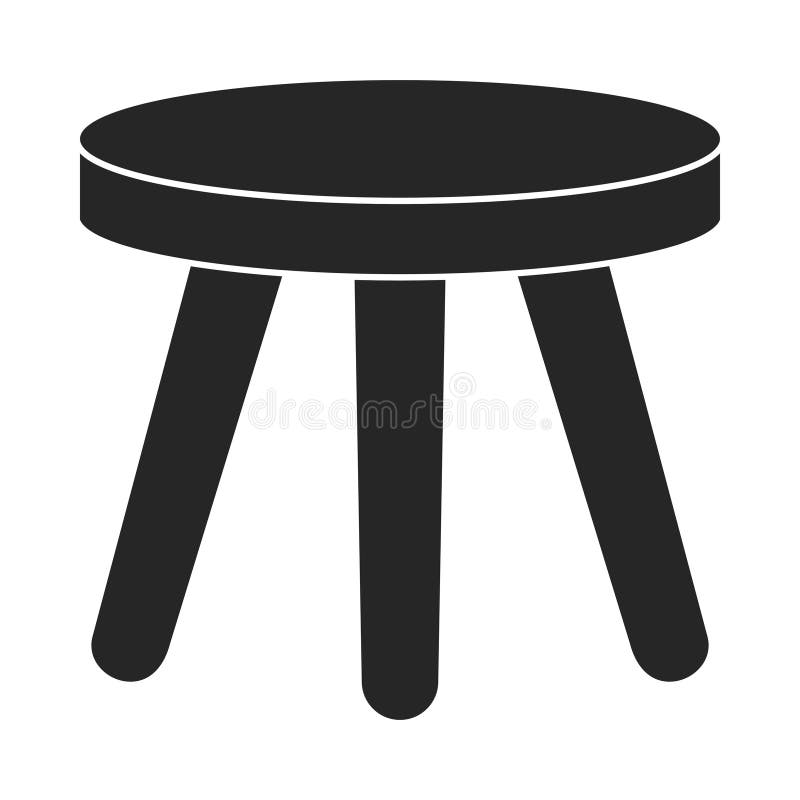 Three Legged Stool Silhouette Vector Stock Illustration - Illustration ...