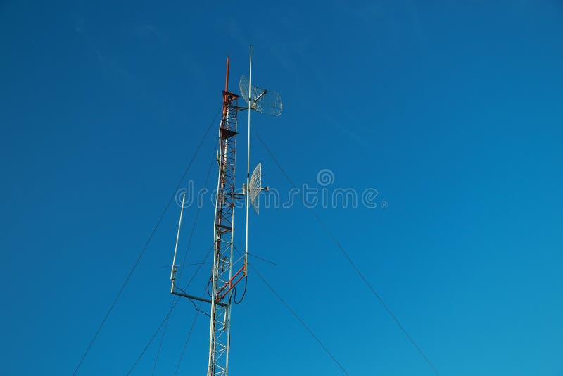Three Legs Model Mast for Wifi Antenna Tower Stock Image - Image of ...