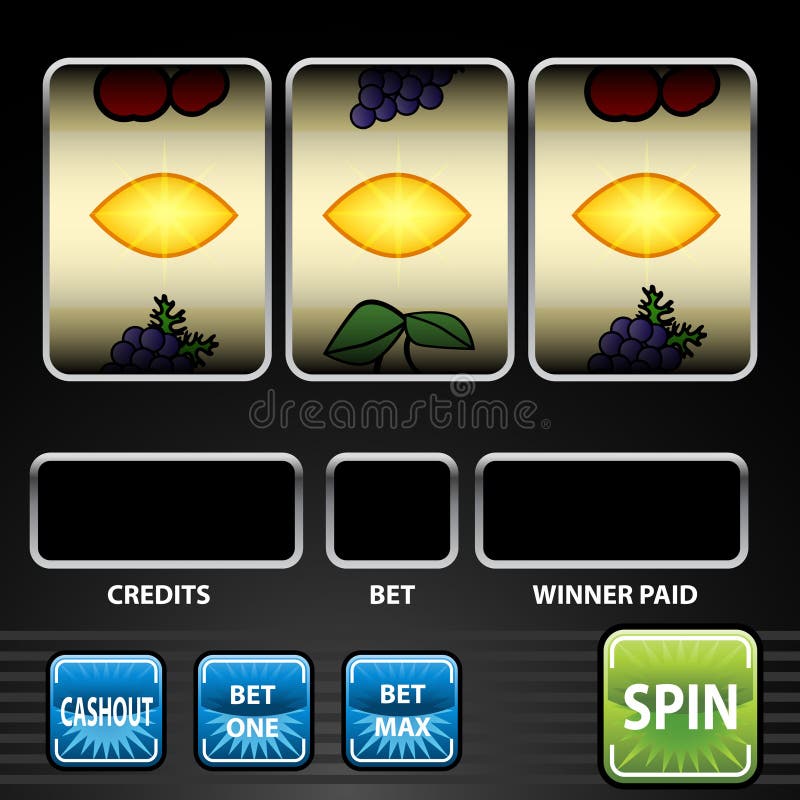 Three Lemon Slot Machine stock vector. Illustration of slot - 22981921