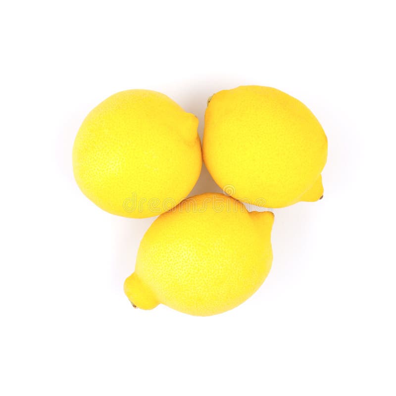 Three Lemon on a White Background. Stock Photo - Image of white, bright ...