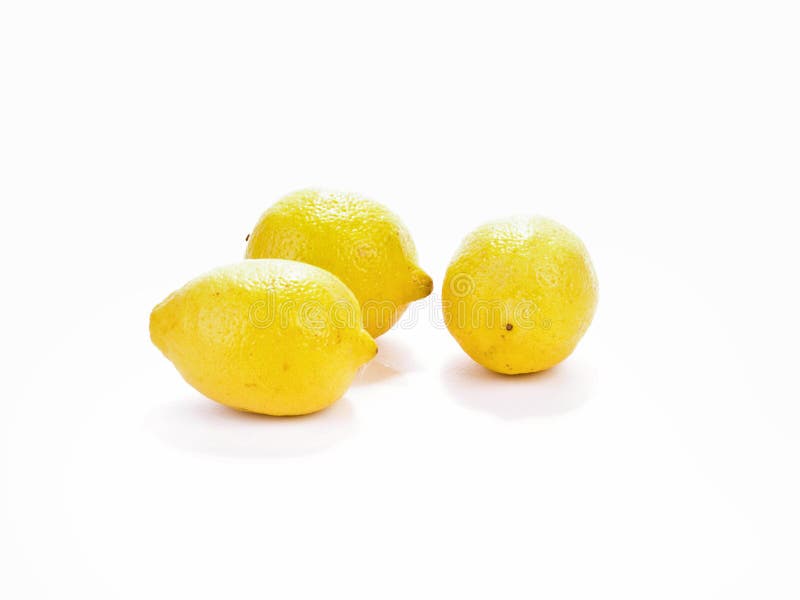 Three Lemons White Background Stock Image - Image of white, vegetarianm ...