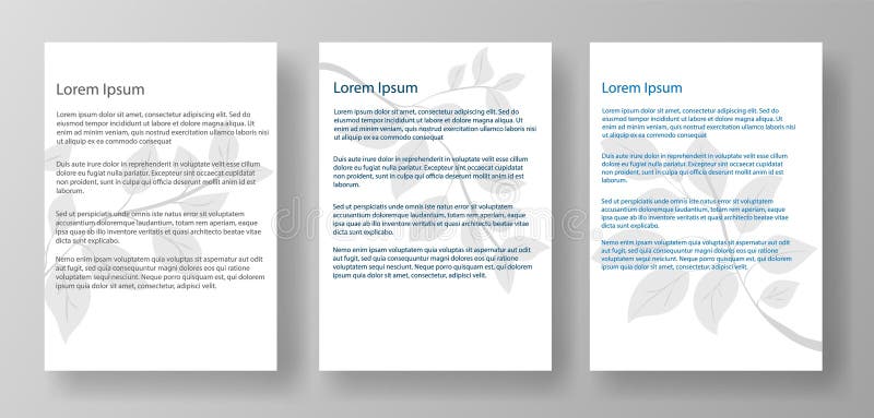 Three A4 Letter Mockup Templates Featuring Lorem Ipsum Text and a ...