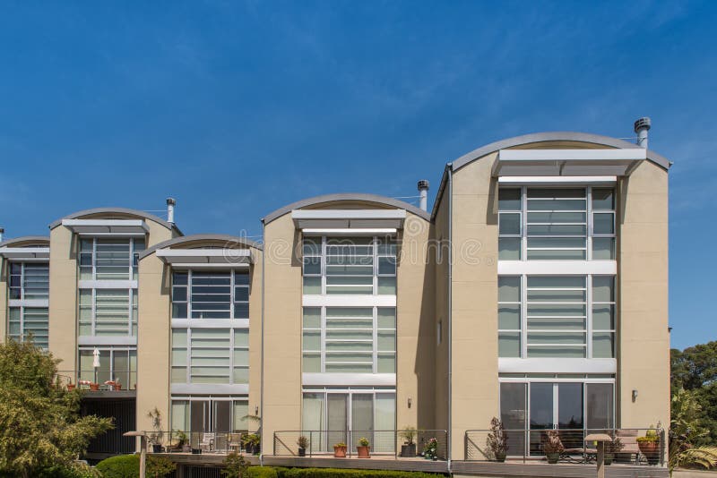 House with Windows Reflecting Mountains and Sky Stock Photo - Image of ...
