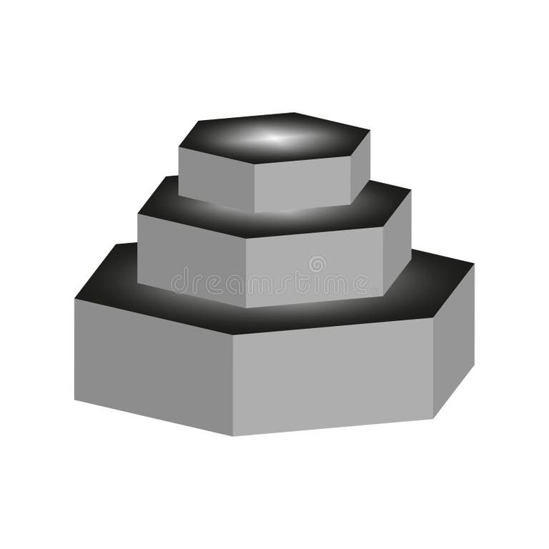 Three Level Podium. Gray Stepped Platform. Abstract Vector Shape ...