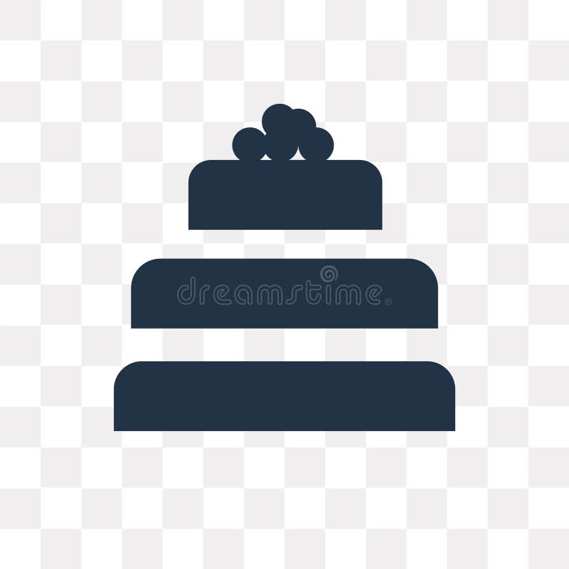 Three Levels Cake Vector Icon Isolated on Transparent Background Stock ...