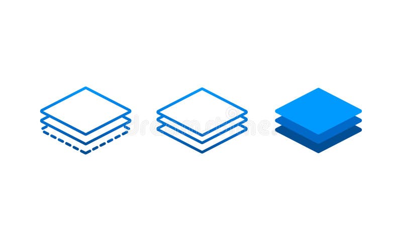 Three Levels Layers Icon. Vector on Isolated Background Stock Vector ...