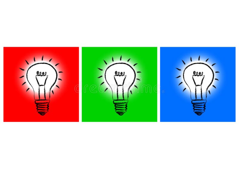Three light bulb stock vector. Illustration of lightbulb - 28163289