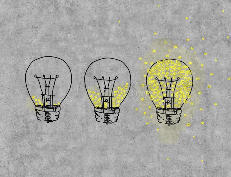 Three light bulbs stock illustration. Illustration of material - 47707298