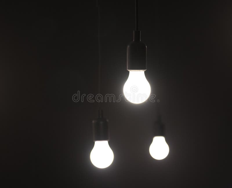 Three Light Bulbs stock image. Image of glowing, creativity - 63744033