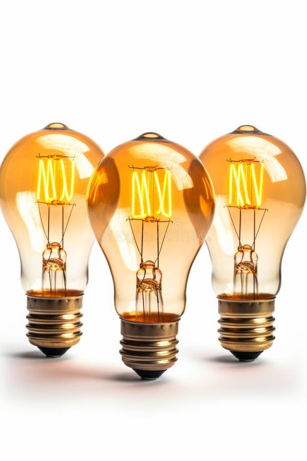 Three Light Bulbs with the Letters M and M on Them are Shown ...