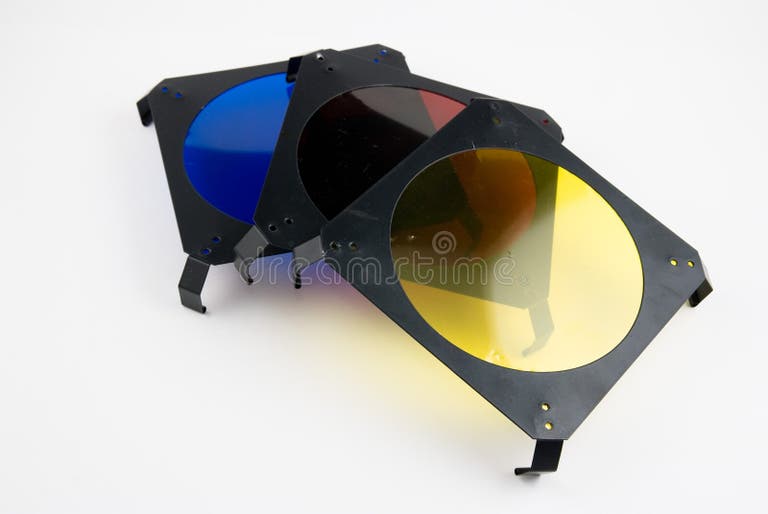 Three light filters stock image. Image of refraction - 13048343