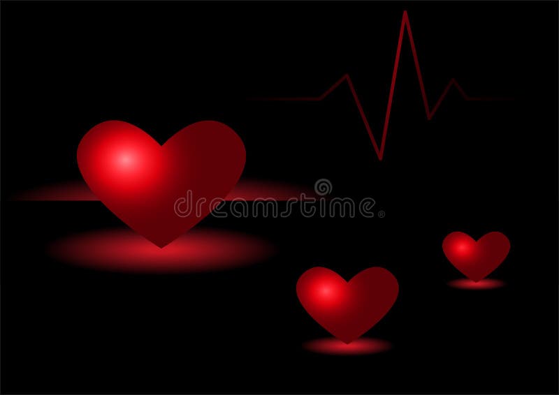 Three light hearts stock vector. Illustration of love - 40555354