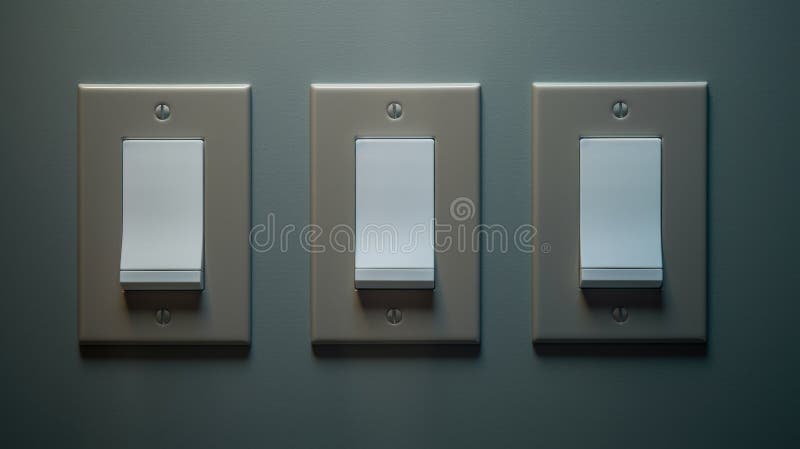 Three Light Switches on a Room Wall. Can Be Used for Home Improvement ...