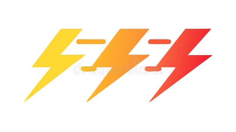Three Lightning Bolts Icon Vector Illustration Hazard, Vector Design ...