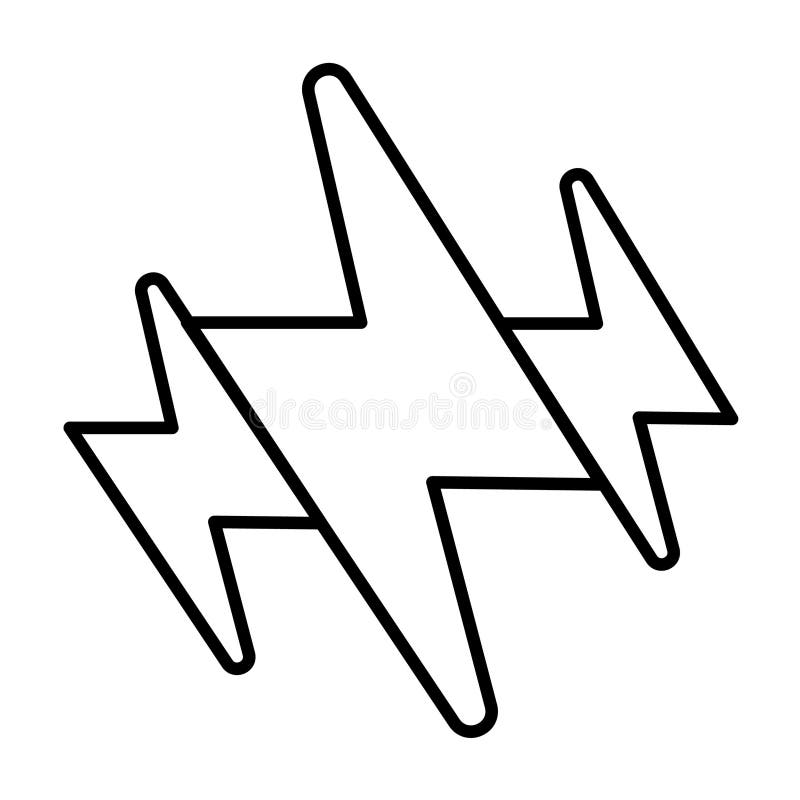 Three Lightning Bolts Thin Line Icon, Electrical Service Concept ...