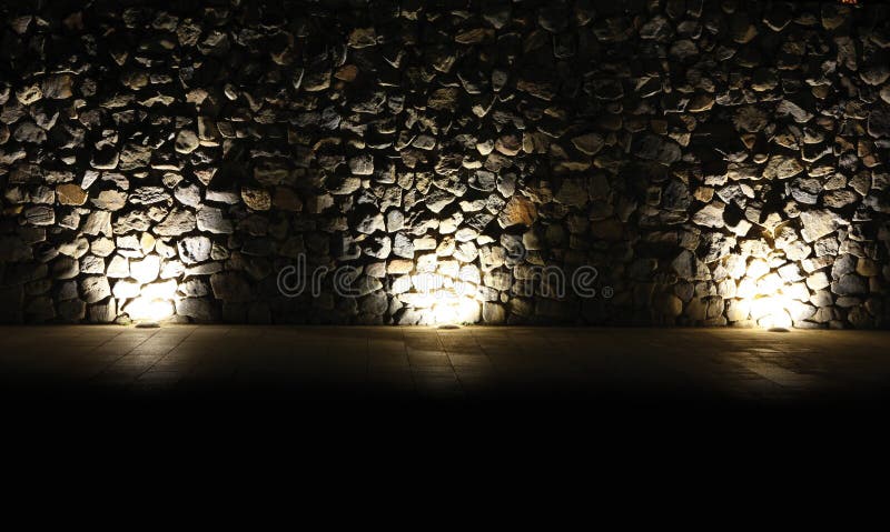 Three Lights on the Stone Wall Stock Photo - Image of rhythmic, lights ...