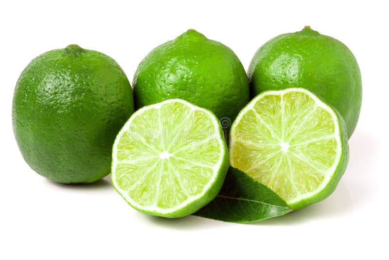 Three Limes Sliced Isolated White Stock Photos - Free & Royalty-Free ...