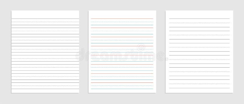 Three Line English Paper Sheet of Notebook Stock Vector - Illustration ...