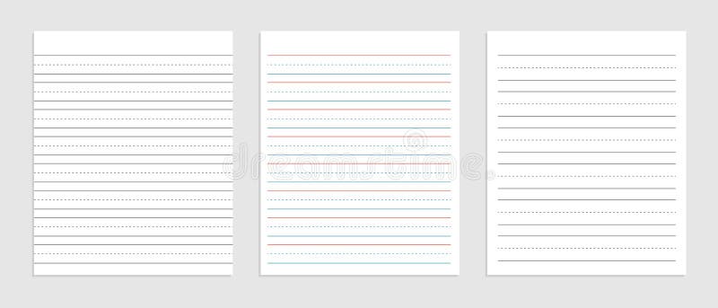 Three Line English Paper Sheet of Notebook Stock Vector - Illustration ...
