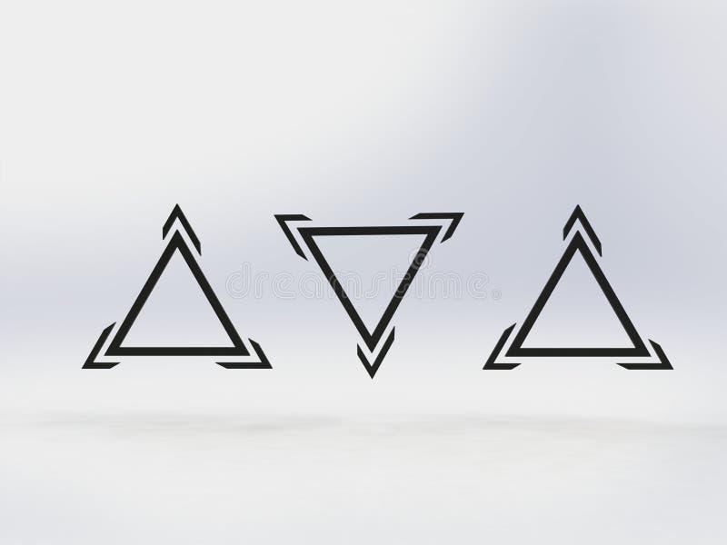 Three Line Triangle Logo Broken Off White Background. Stock ...