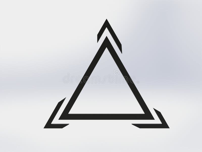 Three Line Triangle Logo Broken Off White Background. Stock ...
