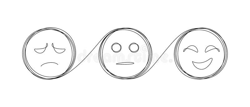 Continuous Line Drawing Negative Emotions Stock Illustrations – 11 ...