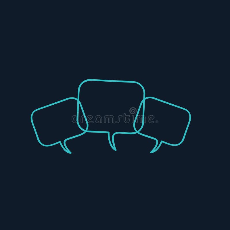 Overlapping Speech Bubbles and Empty Chairs in a Dark Background Stock Vector - Illustration of ...
