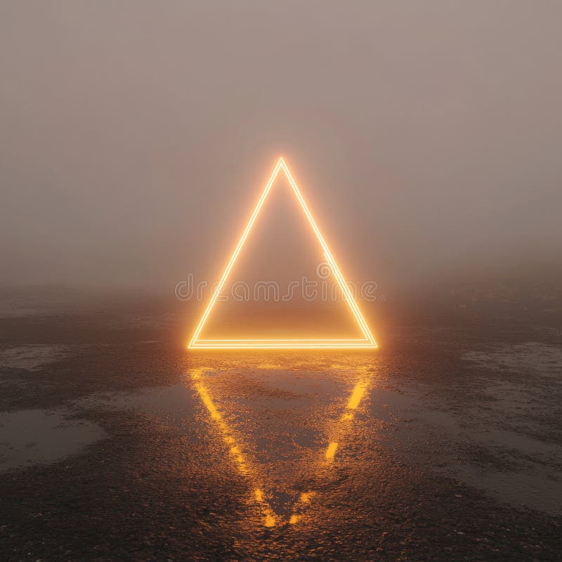 Three Lines of Light Converge in a Triangular Pattern, Sharp White ...