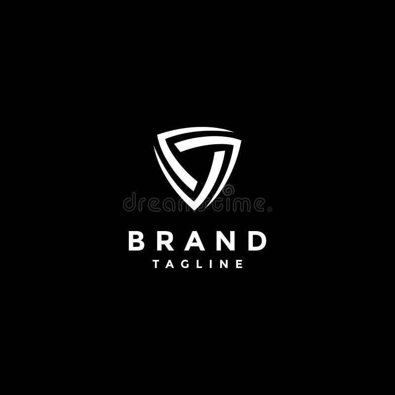 Shield Icon of Three Gathered Lines Logo Design Stock Vector ...
