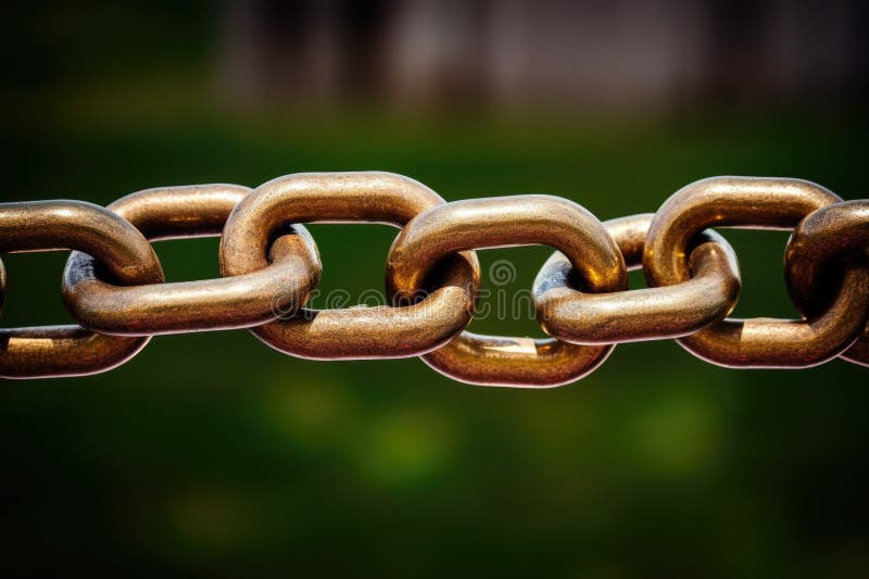 Three linked chain links stock image. Image of security - 294704311