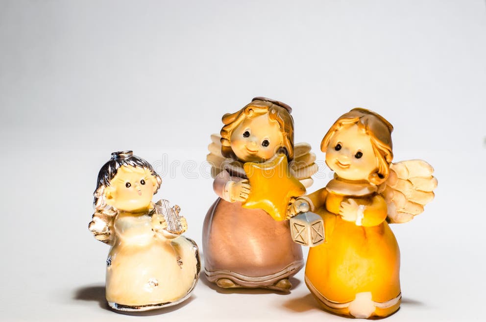 Three little angels stock image. Image of christmas, group - 62653345