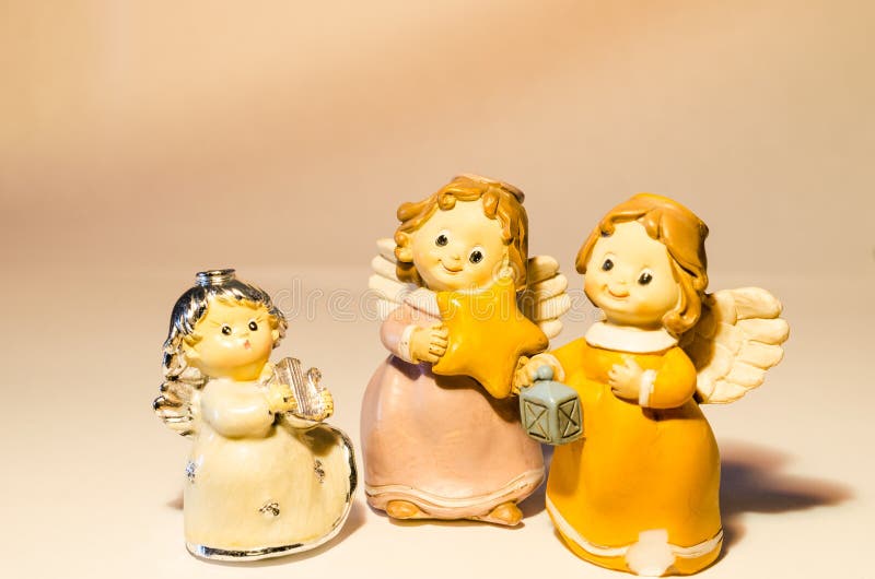 Three little angels stock image. Image of little, holiday - 62653477