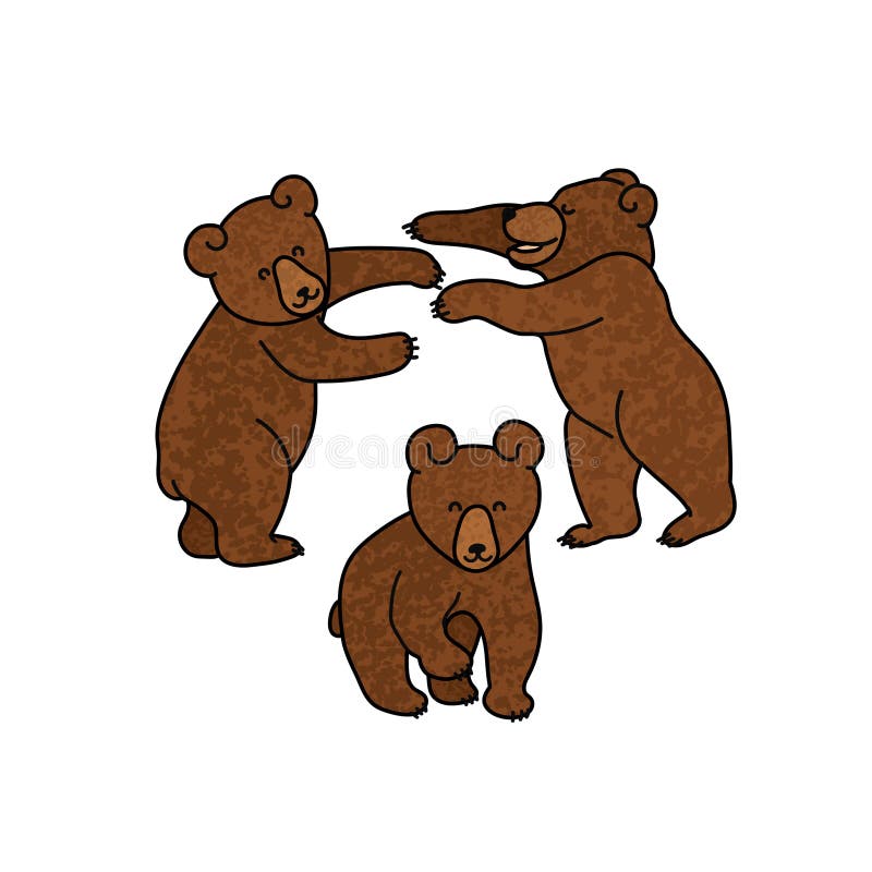 Three Little Bears Colorful Illustration Stock Vector - Illustration of ...