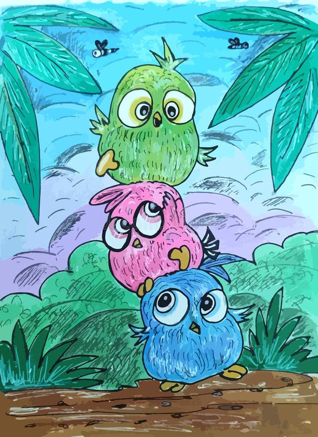 Three Little Birds Stock Illustrations – 271 Three Little Birds Stock ...