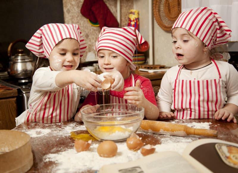 Preschooler Kids Making Mess in Kitchen Stock Image - Image of bowl ...