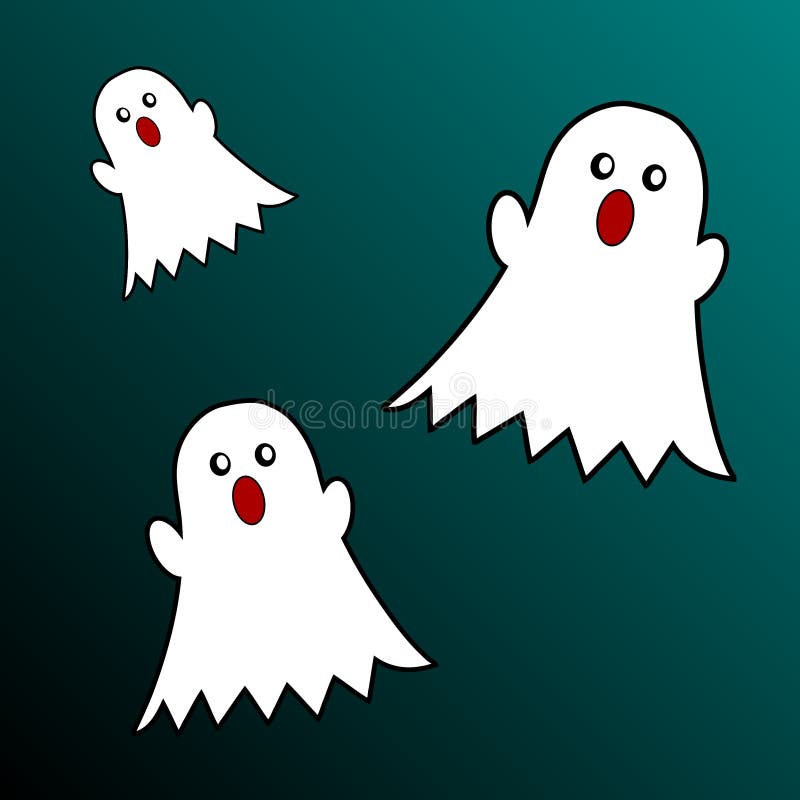 Three Halloween Ghosts Stock Illustrations – 161 Three Halloween Ghosts ...