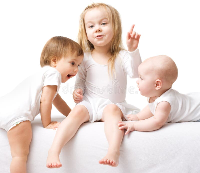Three little girls stock image. Image of babies, little - 4676027