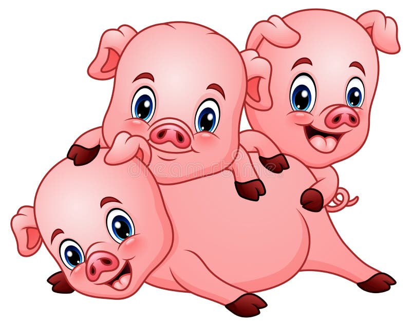 Three little pig cartoon stock vector. Illustration of friendly - 91762127