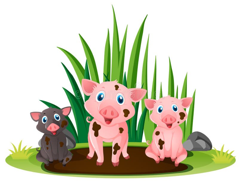 Messy Pigs Clipart