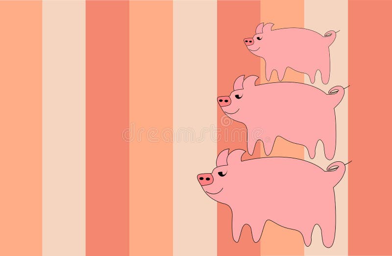 Three Little Pigs Theme. Cartoon Vector Illustrations on the Color ...