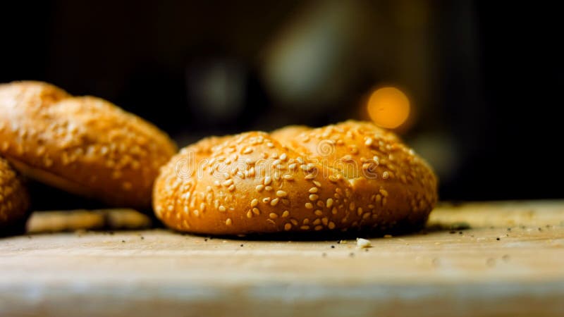 Three Loaves of Freshly Baked Bread in a Round Shape. in the Background ...