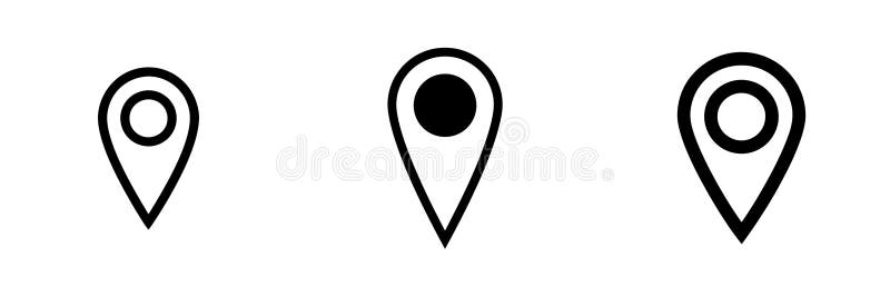 Three Location Pointer Icons Marking Position on a Transparent ...