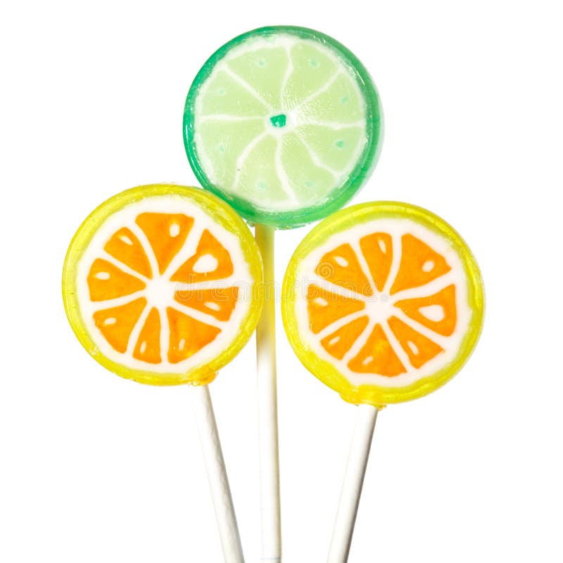 Three Lollipops Isolated On White Stock Image - Image of three, sugar ...