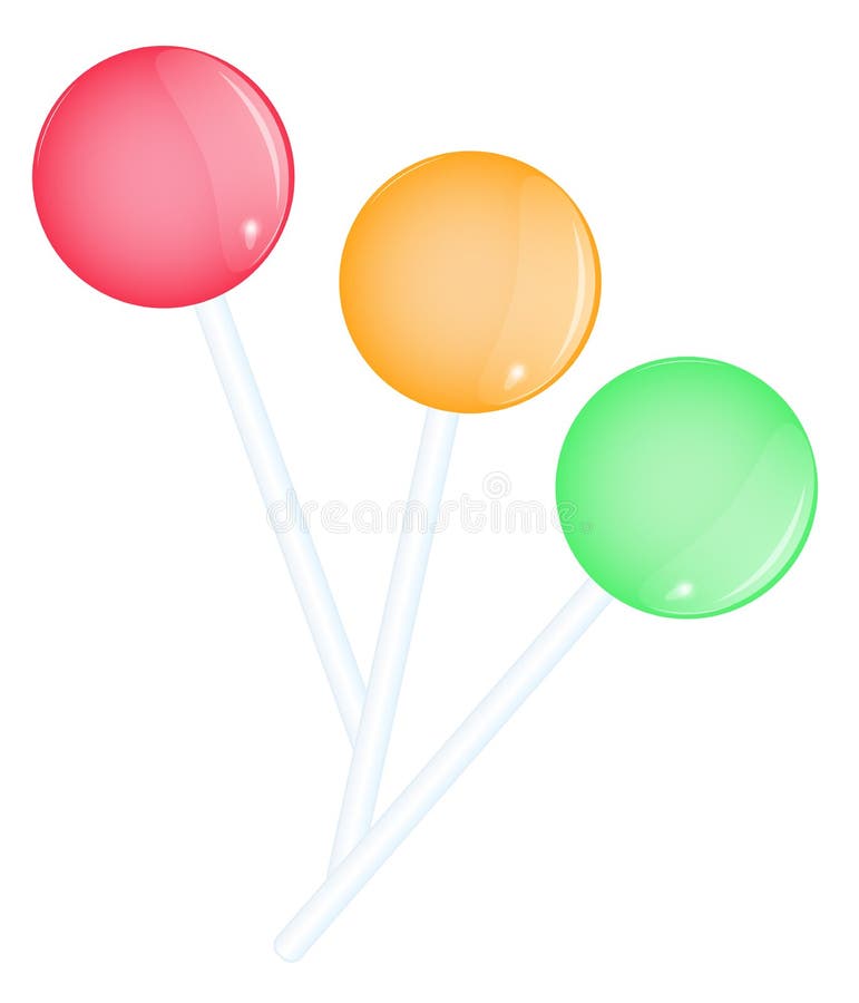 Three lollipops stock vector. Illustration of candy, lolly - 50398686