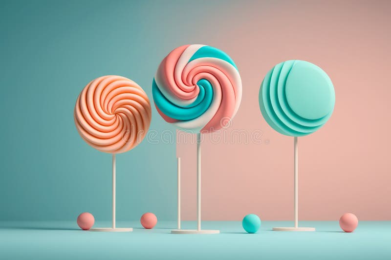 Three Lollipops Sitting on Top of Each Other. Generative AI Stock ...