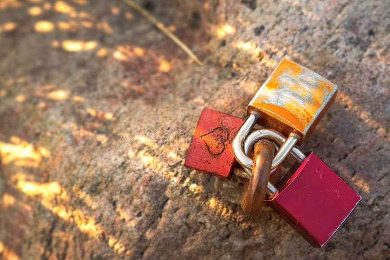 Three Love Locks with an Engraved Heart Stock Image - Image of vibrant ...