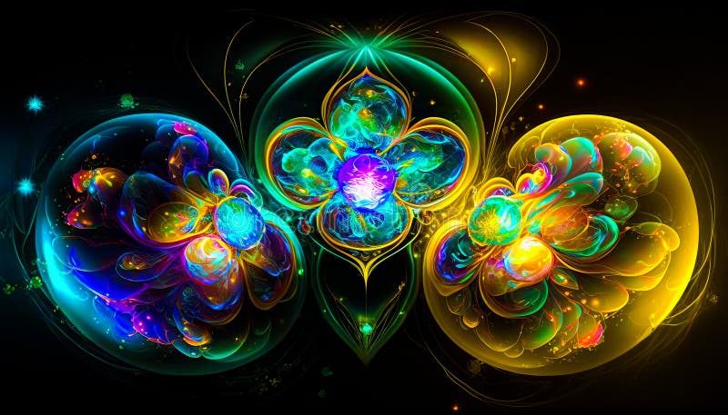 Three Luminous Emblems with Different Colors . the Three Main Types of ...