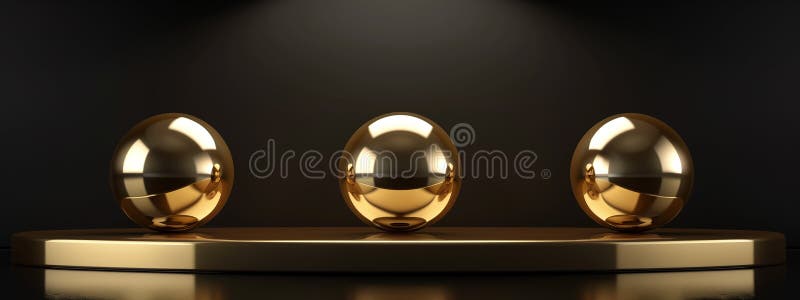 Three Lustrous Golden Globes. Stock Illustration - Illustration of ...