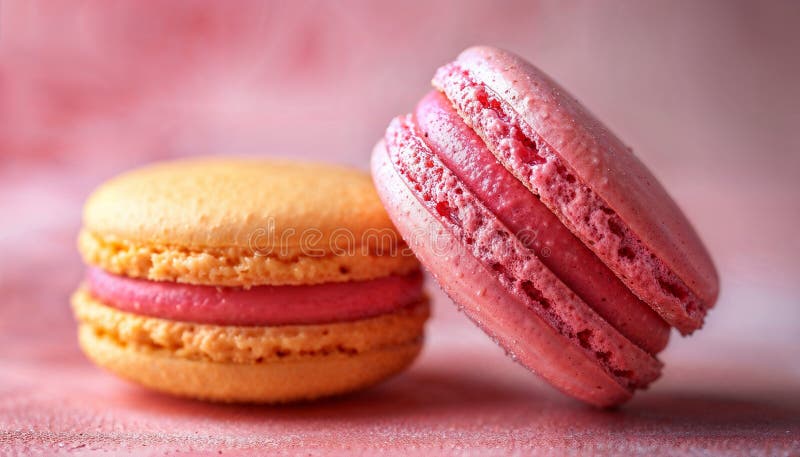 Three Macarons with Different Types of Toppings on the Side Stock ...