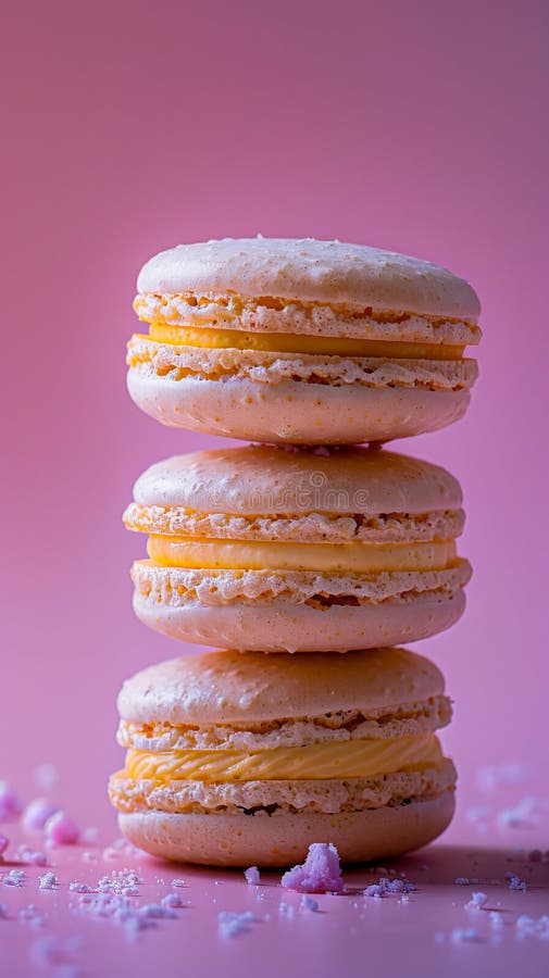 Three Macarons Stacked on Top of Each Other Stock Image - Image of ...